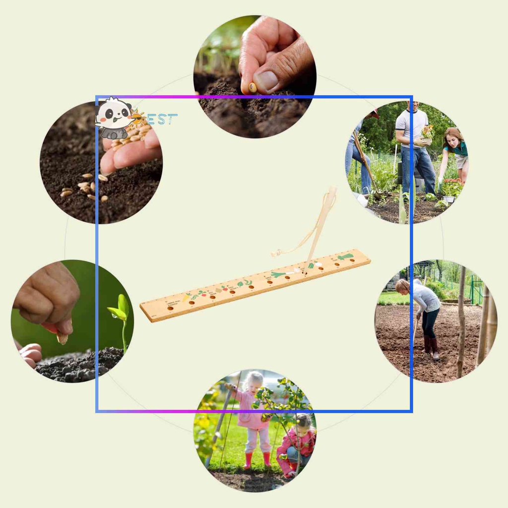 THEBEST Wooden Planting Spacing Ruler Portable Seeds Sowing Spacing ...