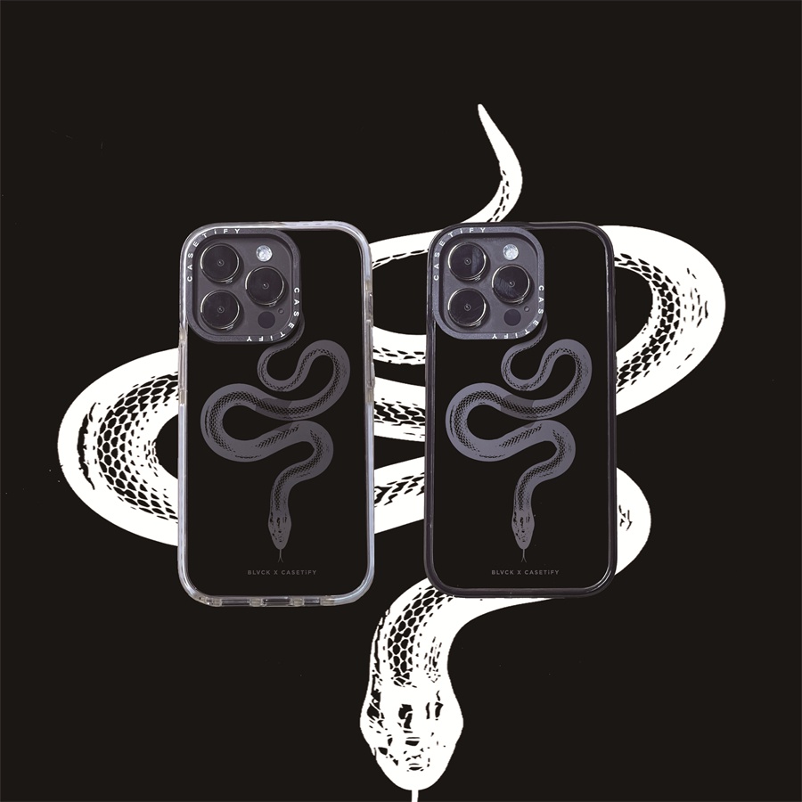 Casetify X BLVCK SNAKE Black White Edge Clear Casing Apple IPhone 11 12 ...
