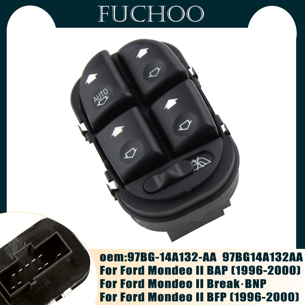 ปุ่มสวิตช์ควบคุมหน้าต่างรถยนต์ 97BG-14A132-AA สําหรับ Ford Mondeo MK2 ...