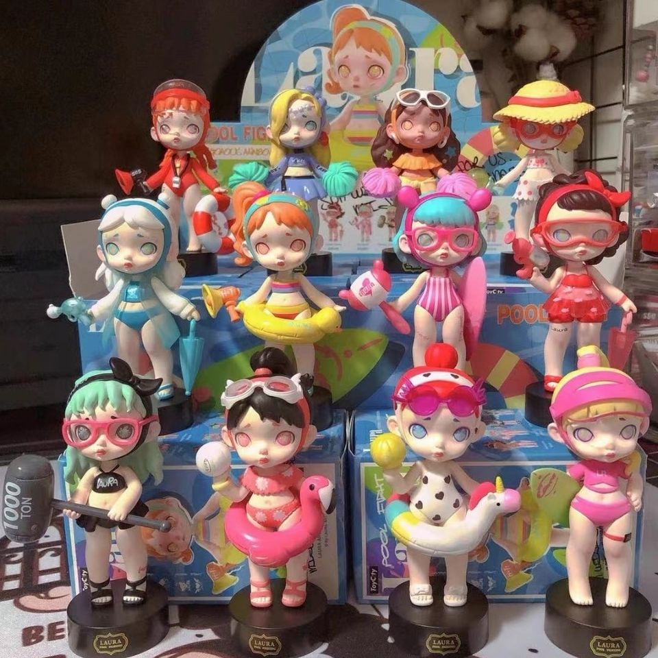 【ของแท้】TOYCITY Laura ชุดกล่องสุ่ม ตุ๊กตาฟิกเกอร์ LAURA Pool Fight ...
