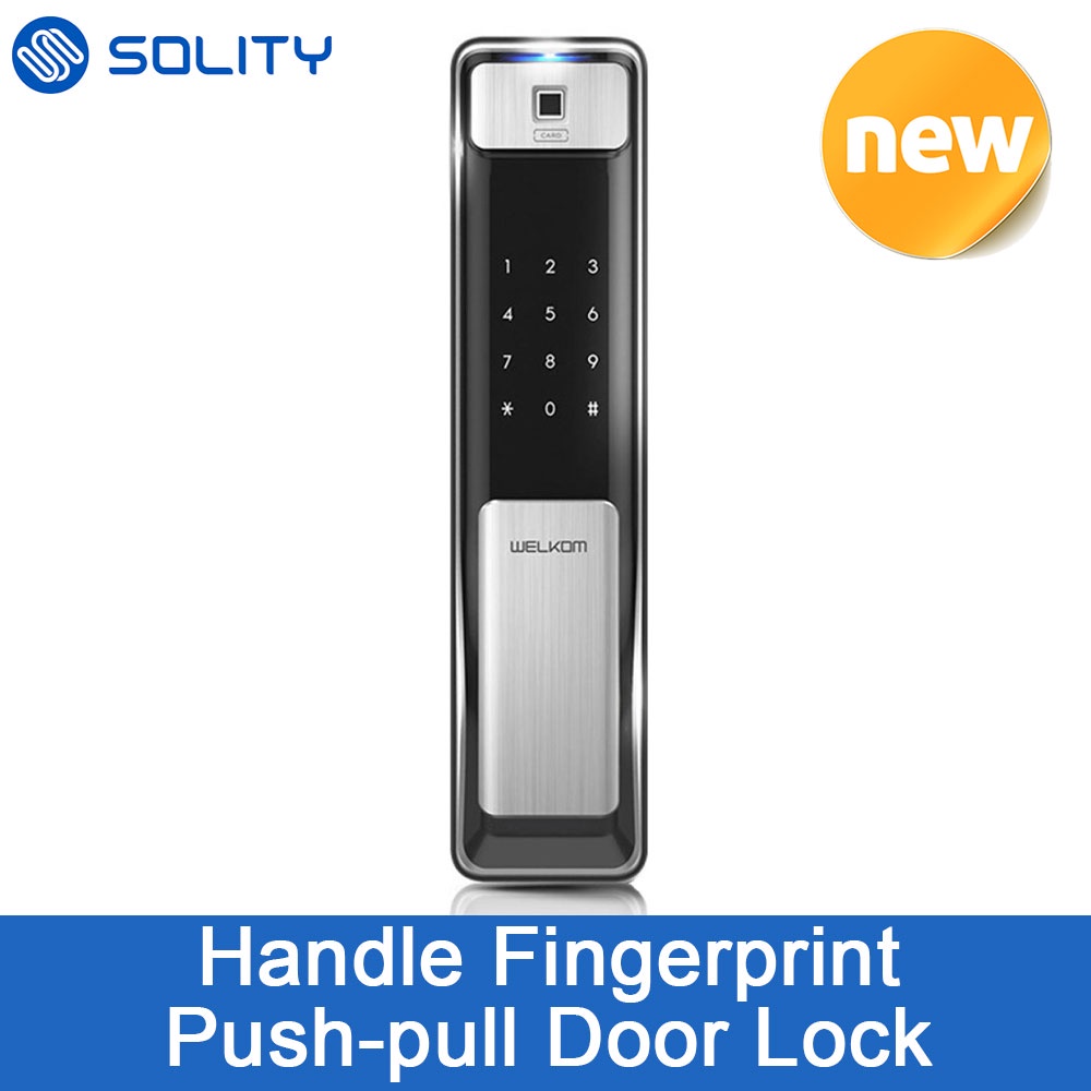 SOLITY WSP-2500B Handle Fingerprint Push Pull Smart Door Lock WELKOM ...