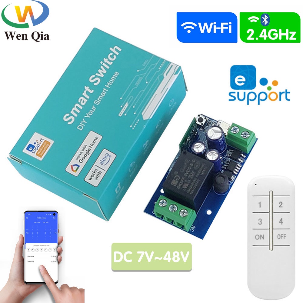 Ewelink สวิตช์รับสัญญาณ WIFI DC 12V 24V 36V 48V 1CH 2.4GHz พร้อม Alexa ...