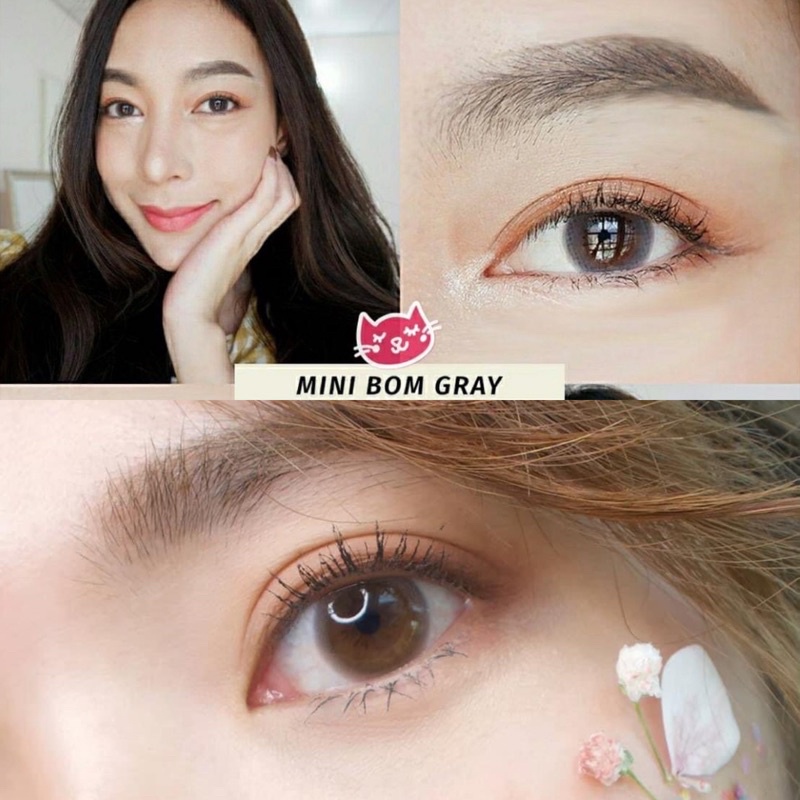 คอนแทคเลนส์ ️ขนาดมินิ รุ่น : Mini Bom (Kittykawaii) 💖 สี Gray/ Brown | Shopee Thailand