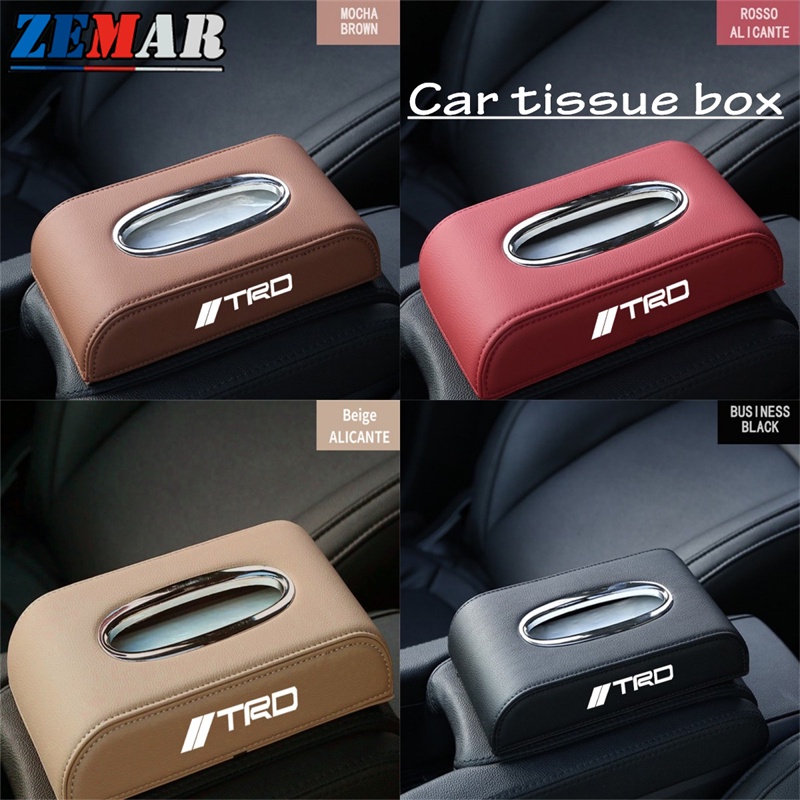 TRD Toyota Premium Leather Car Tissue Box Hanging Tissue Box Auto ...
