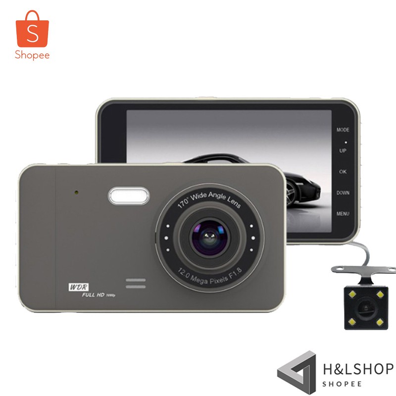 ⚡GT19 กล้องติดรถยนต์หน้าหลัง 2020 จอIPS ระบบสัมผัสแบบใหม่ 4" ภาษาไทย ...