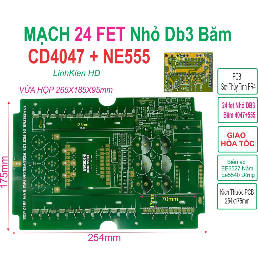Pcb 24 fet Isolation Board Hash db3 CD4047 + NE555 FR4 - LinhKien HD ...