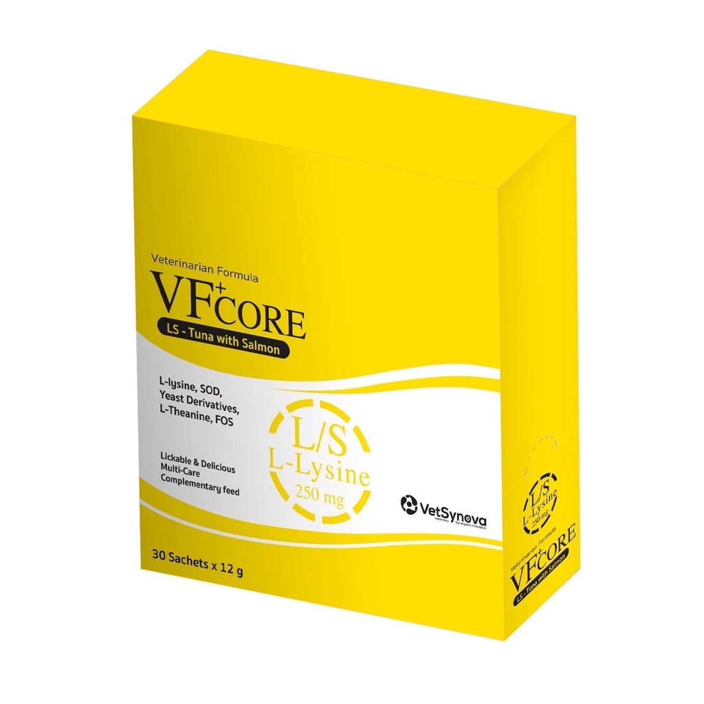 [ยกกล่อง] ขนมแมวเลีย VF Core VFcore อาหารเสริม ไลซีน, บำรุงเลือด, บำรุงข้อต่อ ขนาด 12 g.x 30 ซอง ...