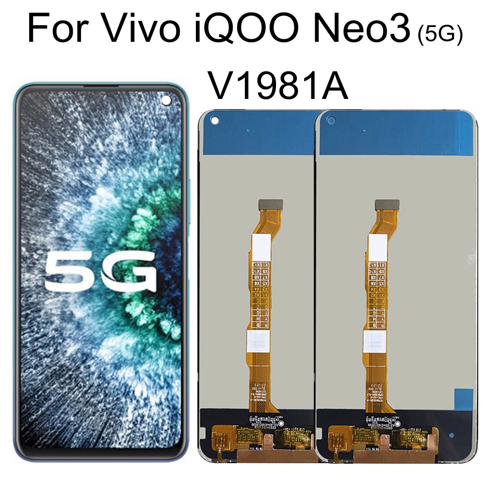 LCD ต้นฉบับสําหรับ VIVO IQOO Neo 3 5G ENO 3 Z1X V1981A จอแสดงผล LCD Touch Screen Digitizer ...
