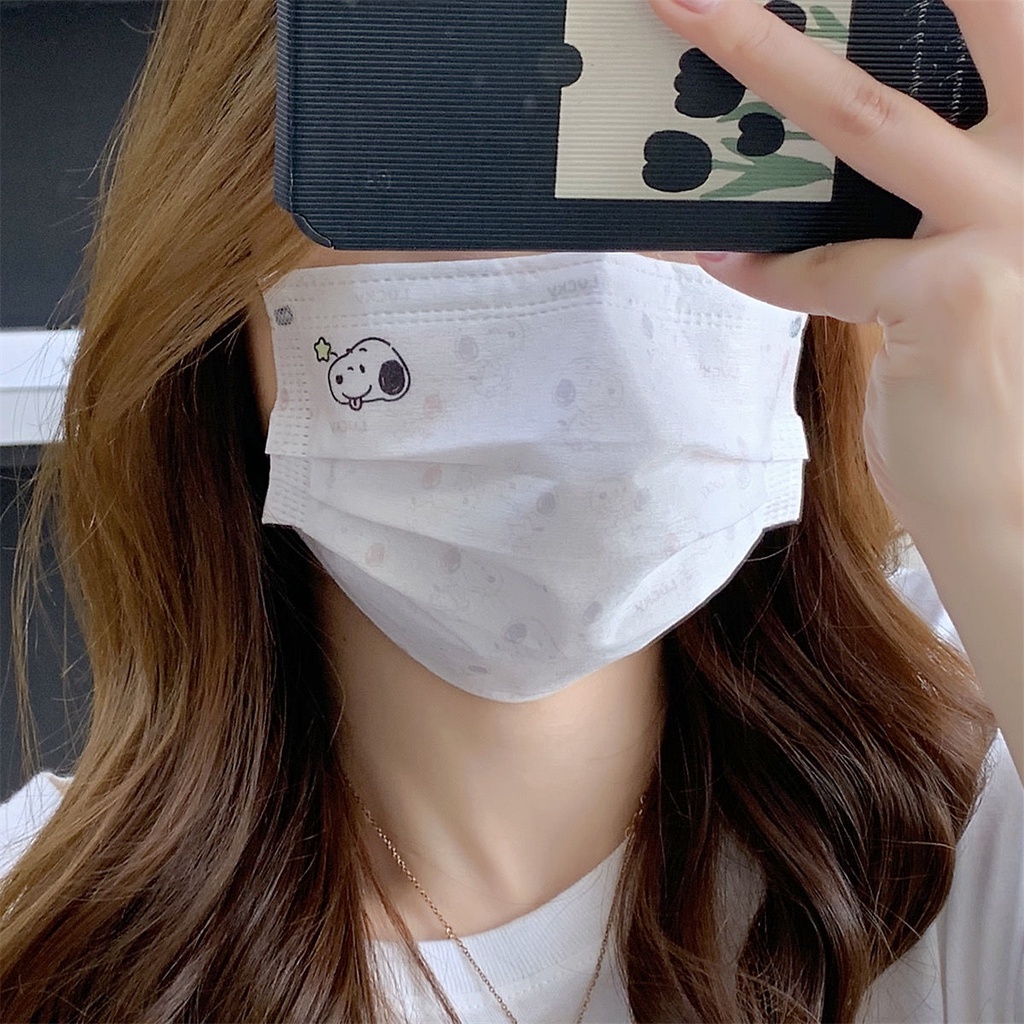 หน้ากาก ลายการ์ตูน Snoopy Wink 3PLY แบบใช้แล้วทิ้ง สําหรับผู้ใหญ่ และ ...