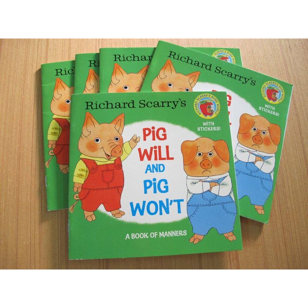Pig Will Pig Won't by Richard Scarry's Book about Manners with Stickers ...