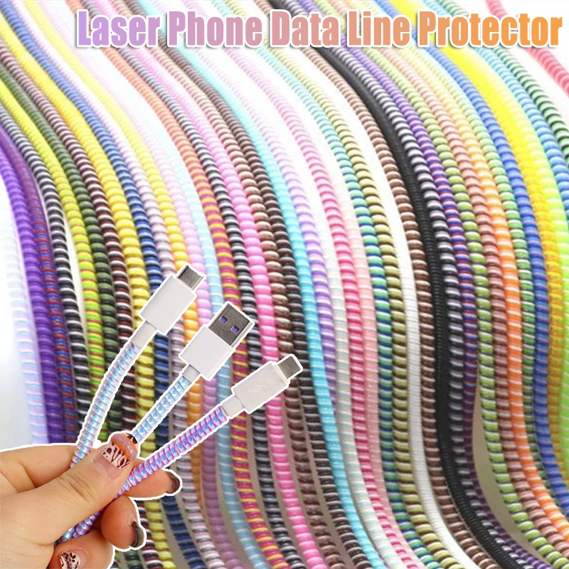 สปริงเกลียวถนอมสายชาร์จ USB TPU 1.4 ม. กันแตก หลากสี สําหรับถนอมสาย ...