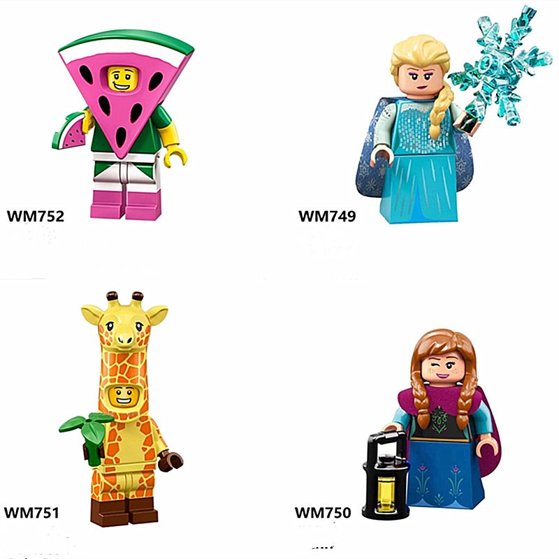Minifigures Frozen Anna Alsa Assembling Building Blocks Educational ...