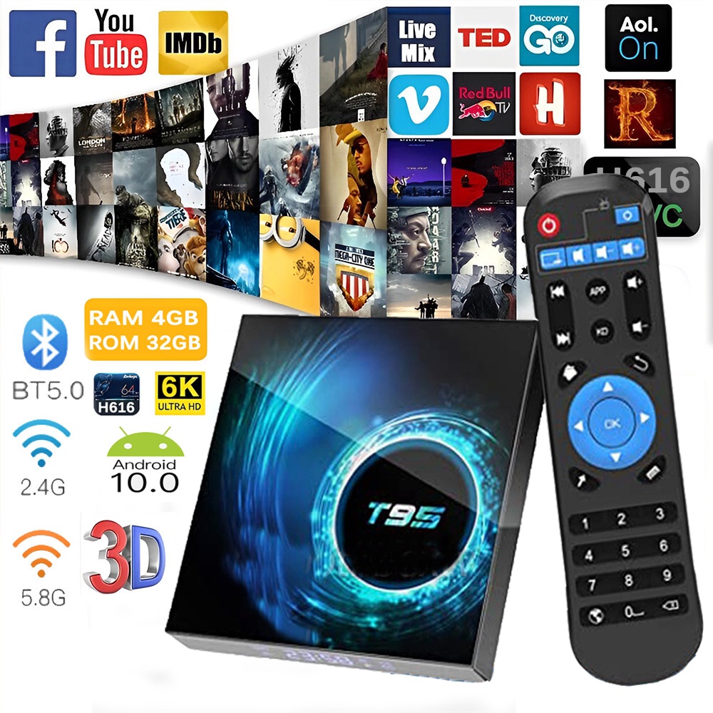 รุ่นขายดี⚡️ กล่องแอนดรอยด์ทีวี T95 6k Android 11.0 TV Box HD 3D 2.4G ...