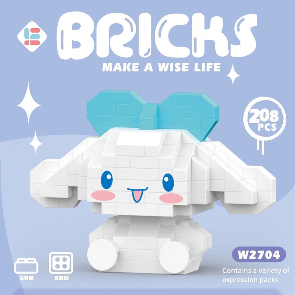 Creative Sanrio Lego Compatible Building Blocks Kuromi Hello Kitty ...