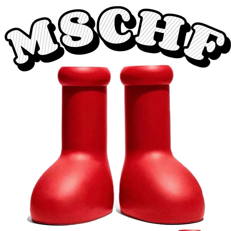 Mschf Big Red Boots Astroboy Fashion Boots Rubber Sole Cartoon Boots ...