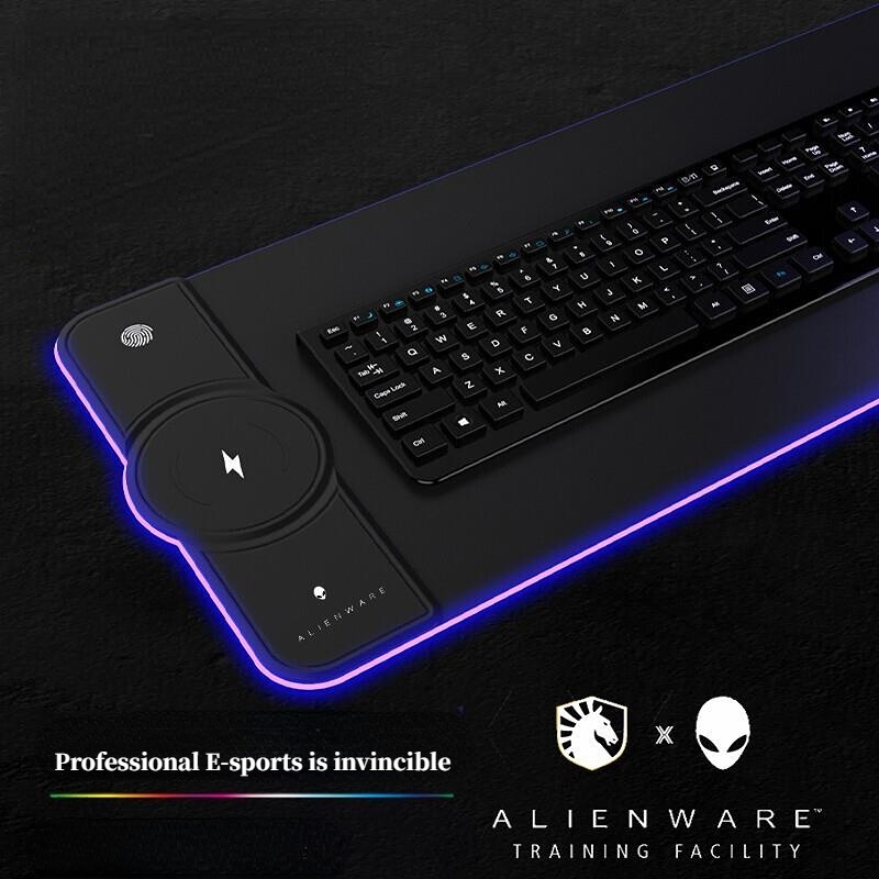 Alienware Alien แผ่นรองเมาส์เกมมิ่งไร้สาย RGB เรืองแสง ขนาดใหญ่ ชาร์จ ...