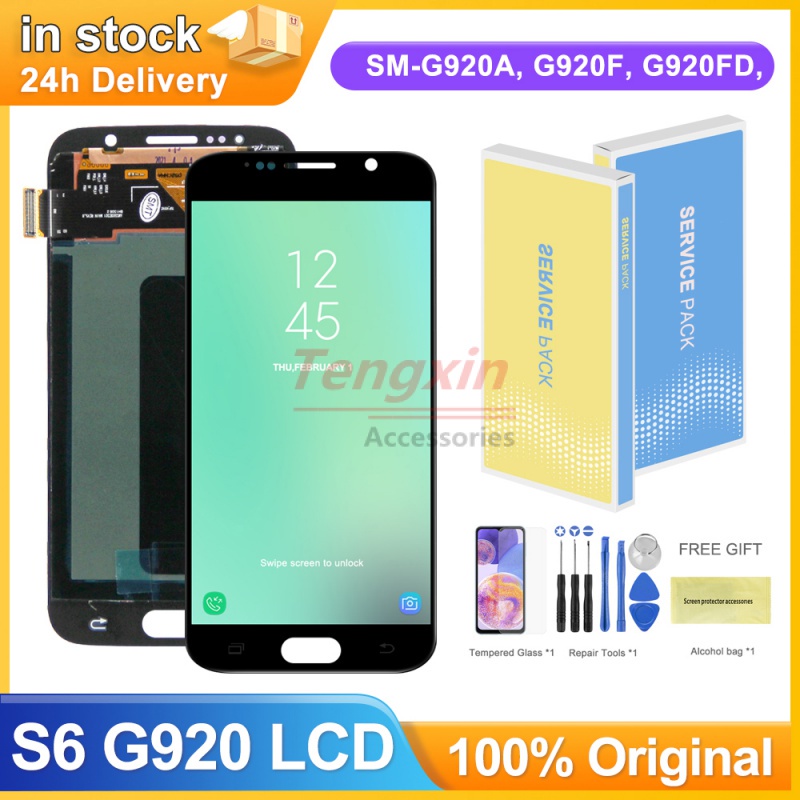 5.1 Super Amoled S6 จอแสดงผลสําหรับ Samsung Galaxy S6 G920 G920F G920FD ...