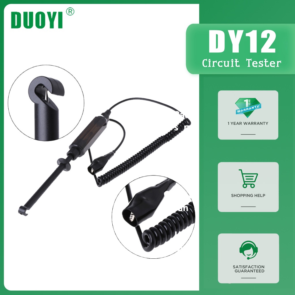DUOYI DY12 เครื่องทดสอบวงจรยานยนต์ 6V 12V 24V Hook Probe ดินสอทดสอบ ...