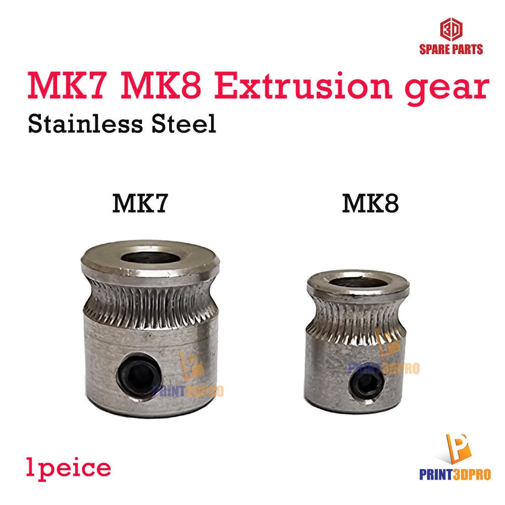 MK7 MK8 Drive Gear Extruder Gear Extrusion Gear Stainless Steel Printer ...