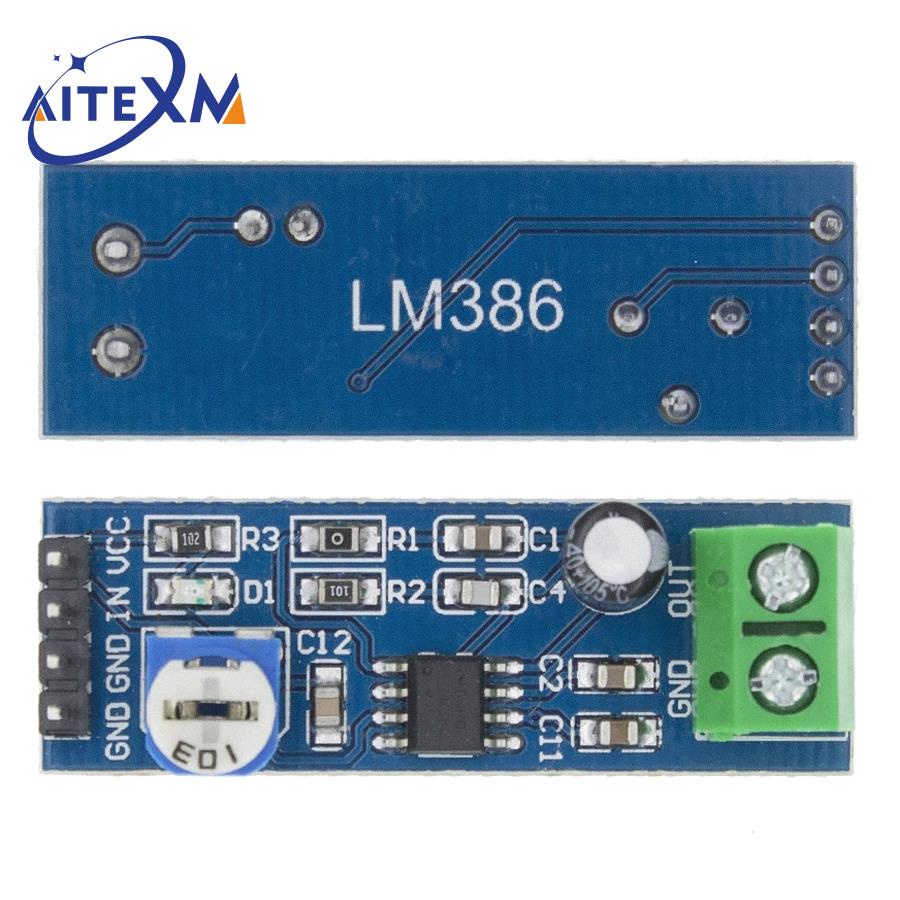 LM386 Audio Power Amplifier Module 200 Times Gain Amplifier Board Mono ...