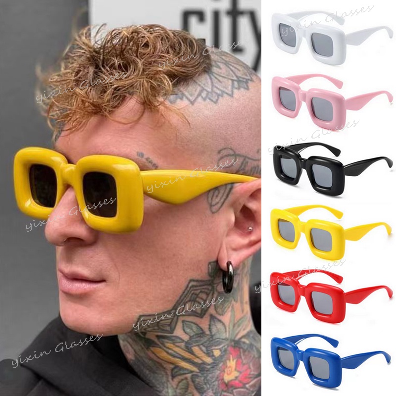 Cod แว่นตากันแดด Y2K แบบหนา ทรงสี่เหลี่ยม สีแคนดี้ สไตล์เรโทร สําหรับผู้ชาย ผู้หญิง UV400 ...