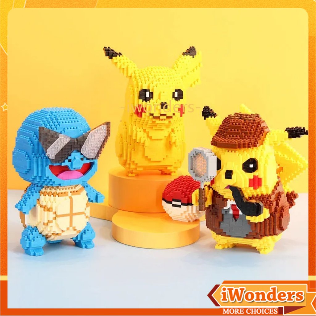 บล็อกนาโน Pikachu Building Blocks Pokemon Pokeball น่ารักเพชร Micro อิฐ ...