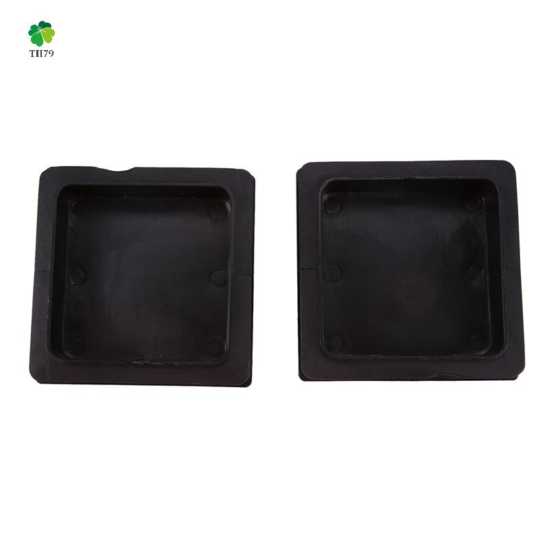 100mm x 100mm Plastic Ribbed Square End Caps Cover Tube Inserts 2 Pcs ...