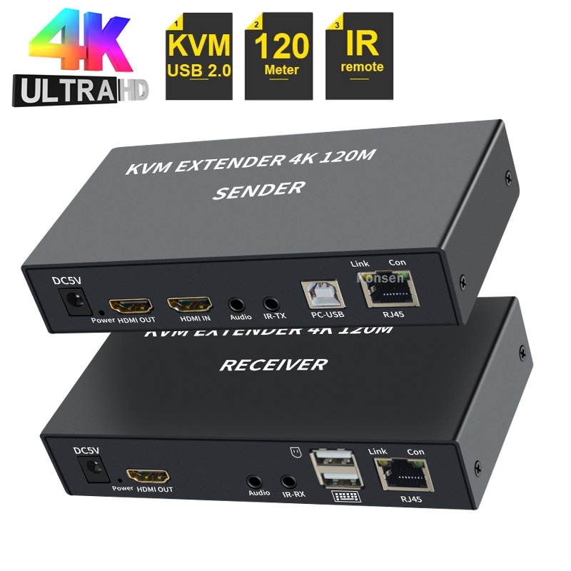 เมาส์คีย์บอร์ด Extender Usb Kvm | Extender Hdmi Ethernet Kvm 4k - 4k 120m Hdmi อีเธอร์เน็ต ...
