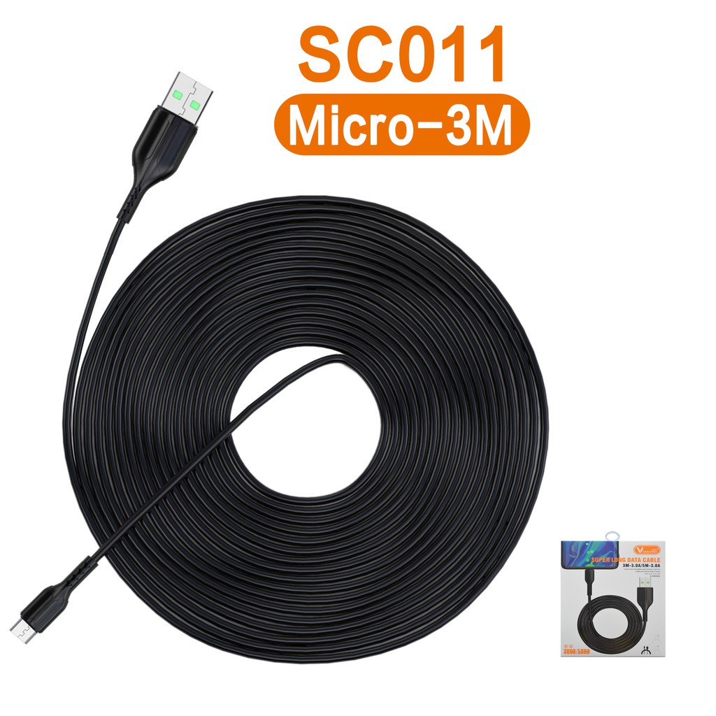 สายชาร์จ VIAKING รุ่น SC011 กระแสไฟชาร์จ 5V 3A รองรับการ ชาร์จเร็ว สายยาว 3เมตร 5เมตร สายชาร์จ ...