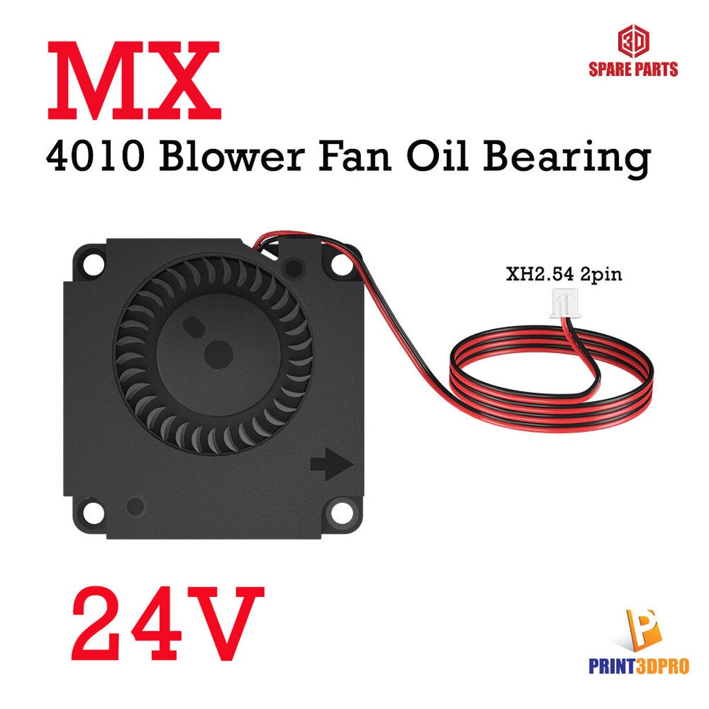 MX 4010 Blower Fan 24V Oil Bearing Cable Length 20cm , 95cm XH2.54 2pin ...
