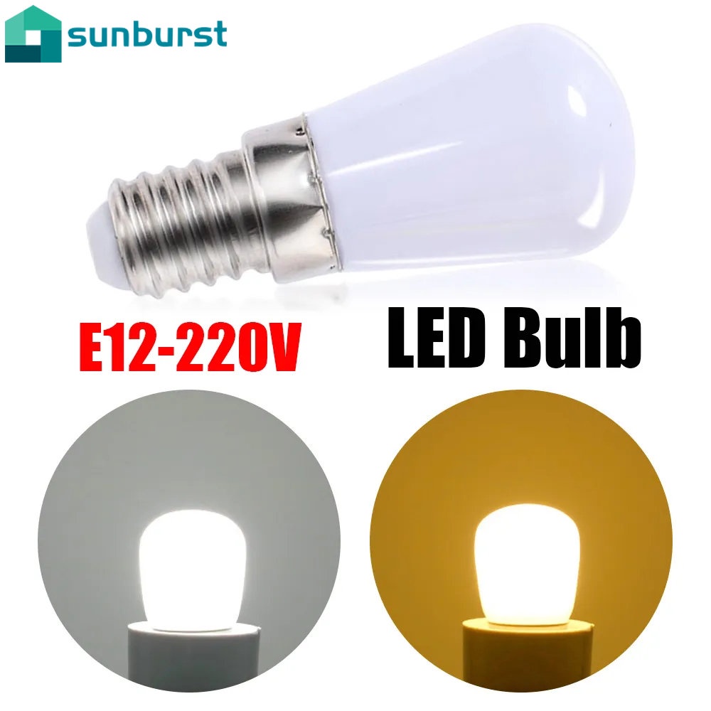 หลอดไฟ LED E12 แบบสกรู สว่างมาก ประหยัดพลังงาน สีขาวอบอุ่น แบบเปลี่ยน สําหรับตู้เย็น บ้าน ...
