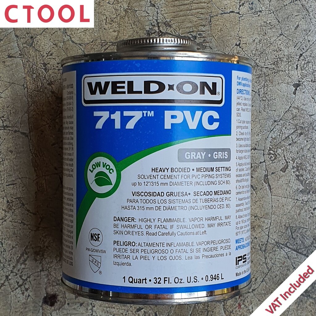 กาวทาท่อ uPVC 717 Weld-On 32 Oz. ของแท้ - Authentic Solvent Cement for PVC Piping Systems - ซี ...