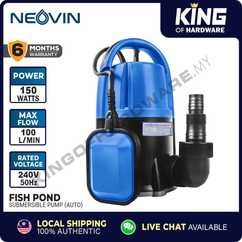 Neovin 0.2HP บ่อปลา Submersible Pump Auto & Manual Pam Kolam Ikan Clean ...
