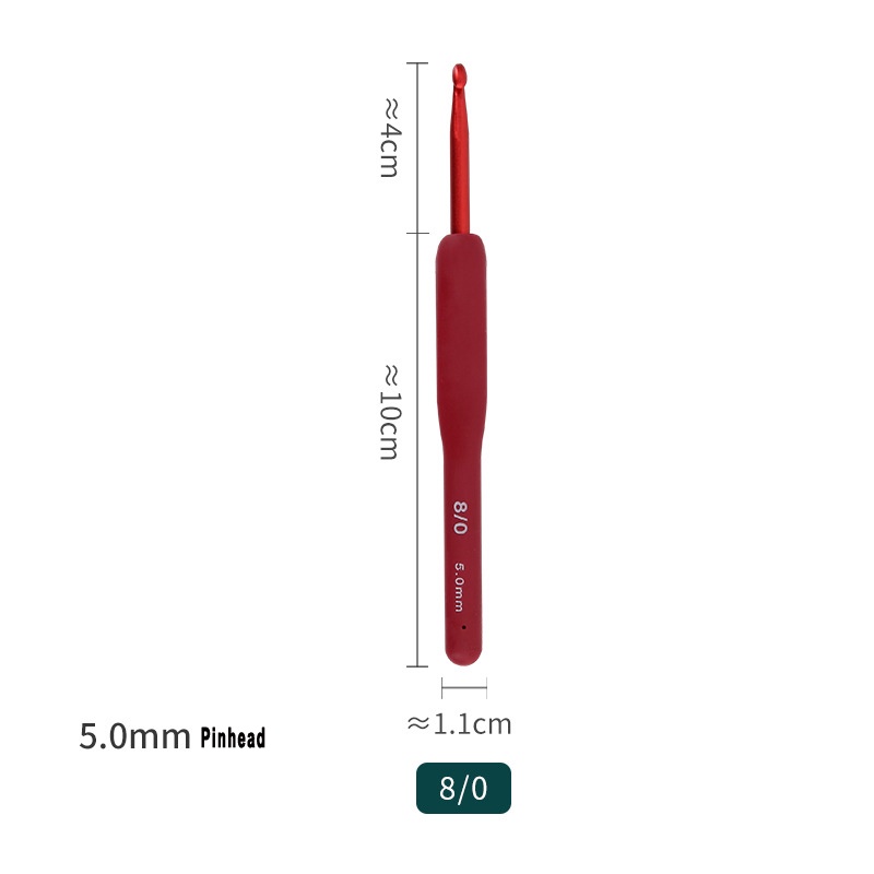 ปลอกยางถักโครเชต์ อะลูมิเนียม ด้ามจับนิ่ม คุณภาพสูง 2 มม.-6 มม. สีแดง สําหรับถักโครเชต์ 1 ชิ้น ...