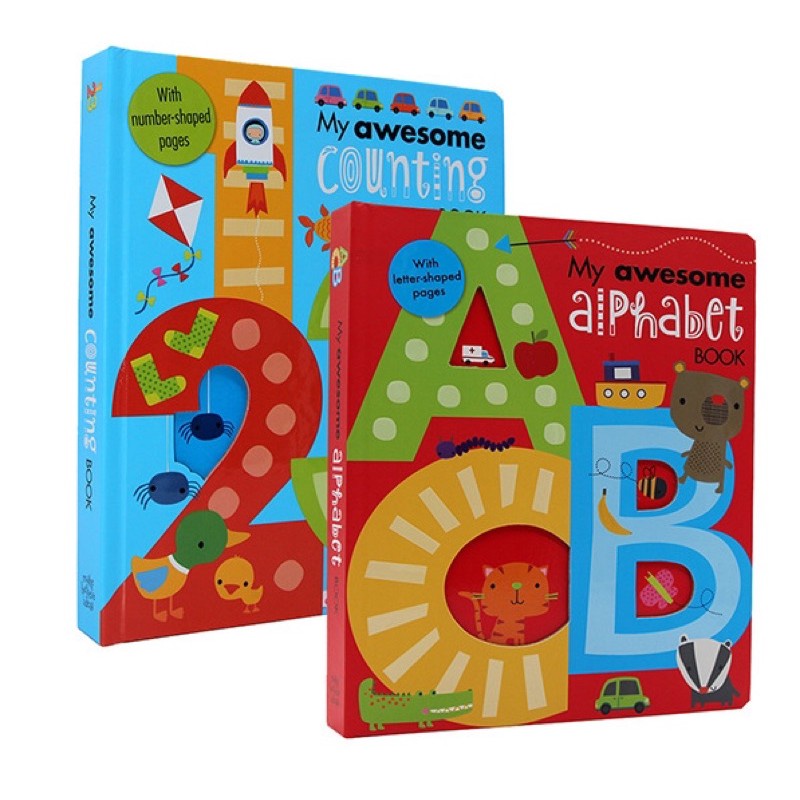 พร้อมส่งหนังสือภาษาอังกฤษสำหรับเด็กเล็ก My Awesome Alphabet ABC + 123 Counting English baby ...