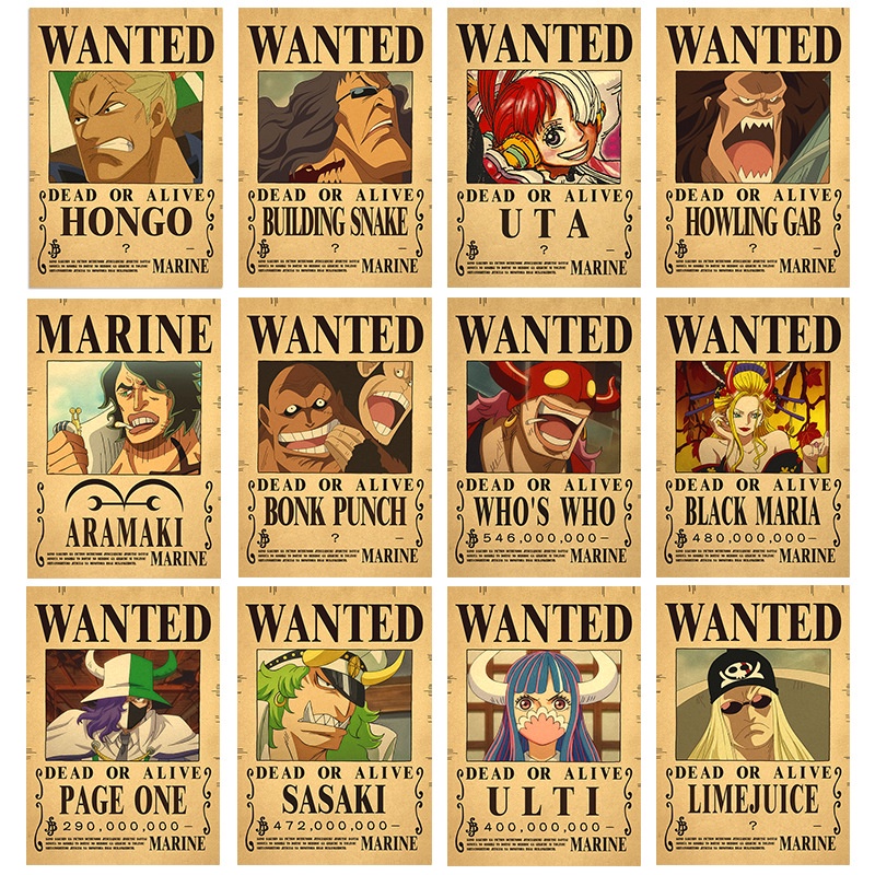 สินค้าใหม่ โปสเตอร์กระดาษคราฟท์ ลายอนิเมะ One Piece Bounty Order 129 ...