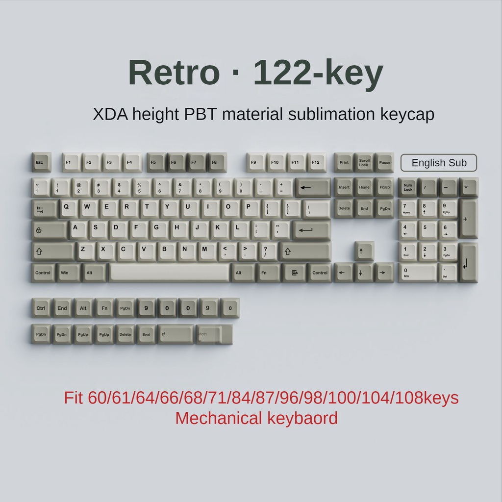 ปุ่มกดคีย์บอร์ด ธีมย้อนยุค สีขาว สีเทา XDA pbt | Shopee Thailand