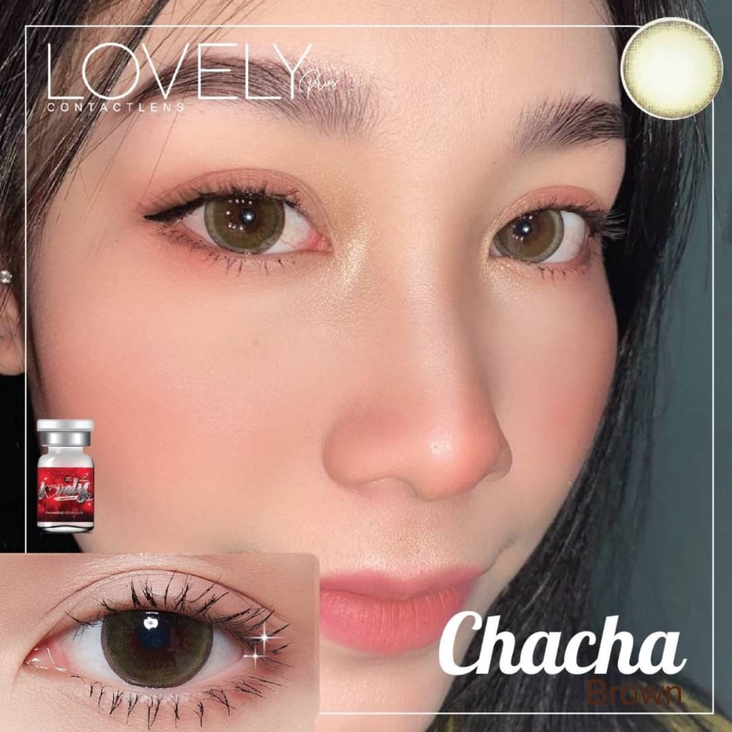 🔥คอนแทคเลนส์ 💗ขนาดบิ๊กอาย💗 Chacha (Lovelylens) สี : Brown | Shopee Thailand