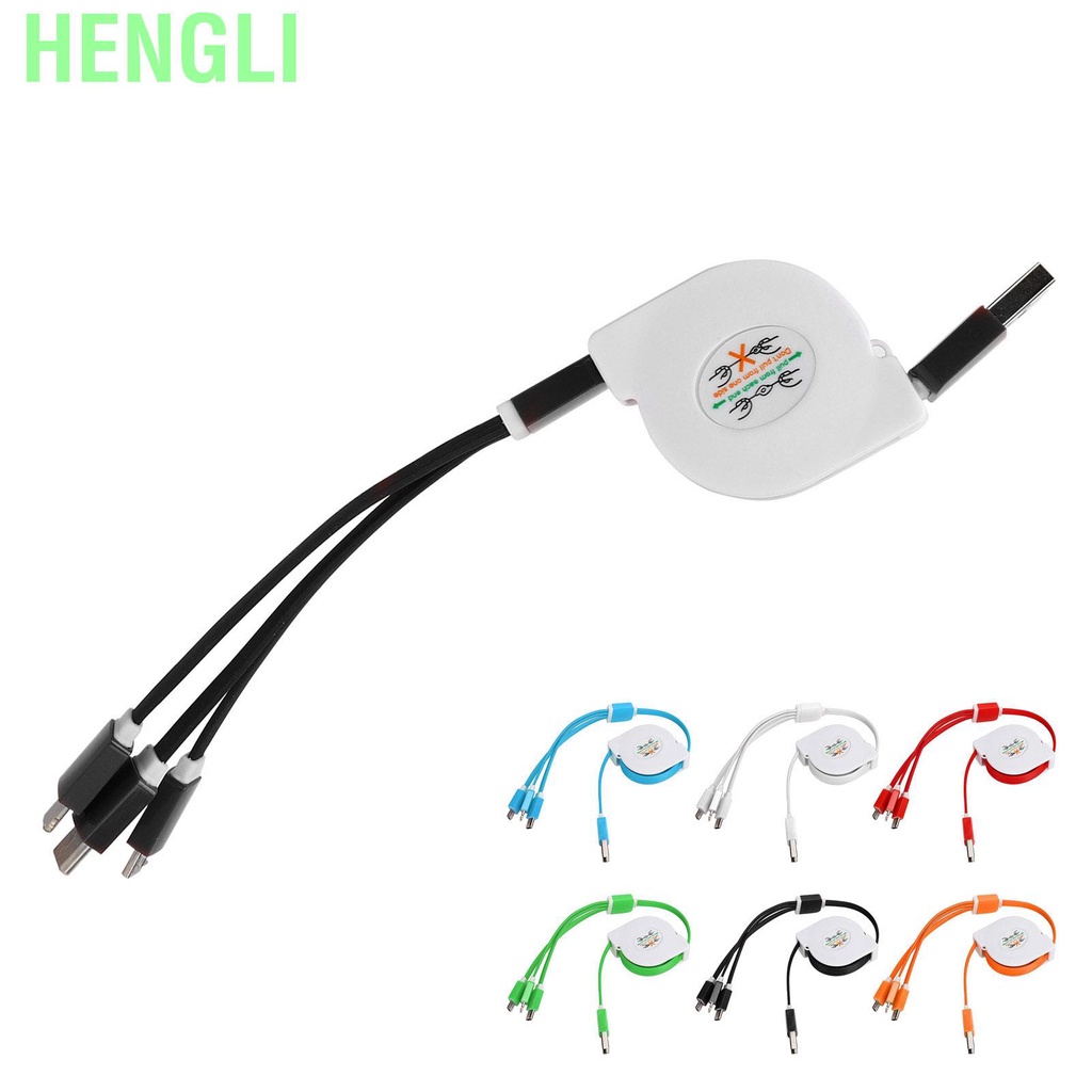 Hengli 3 in 1 USB Retractable Cable Multiple Charging Cord Adapter for ...