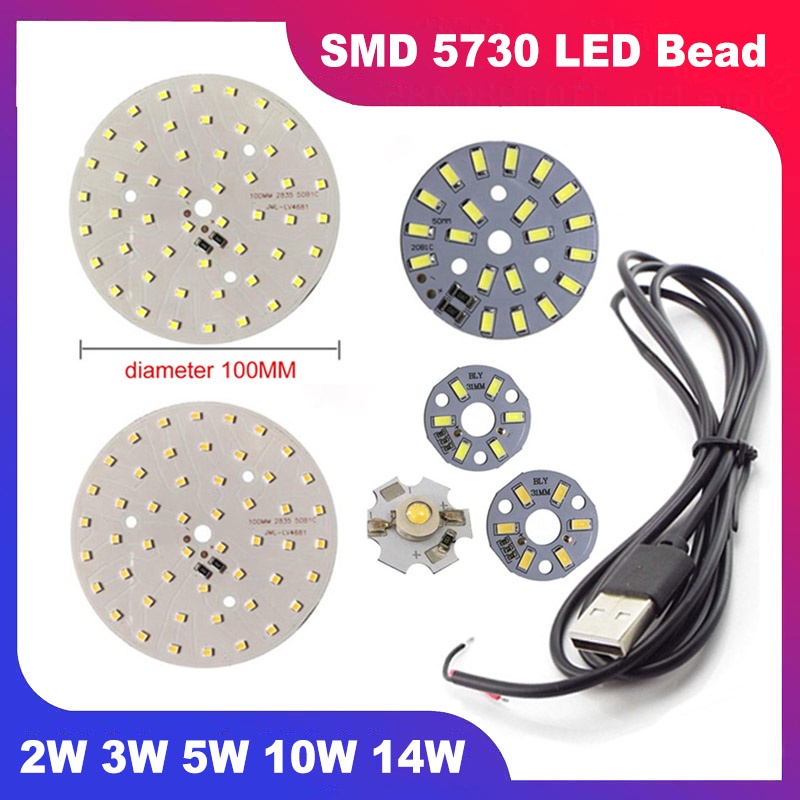 Smd ชิปไฟ LED 5730 2W 3W 5W 10W หรี่แสงได้ DC 5V สาย USB สําหรับไฟฉาย LED | Shopee Thailand