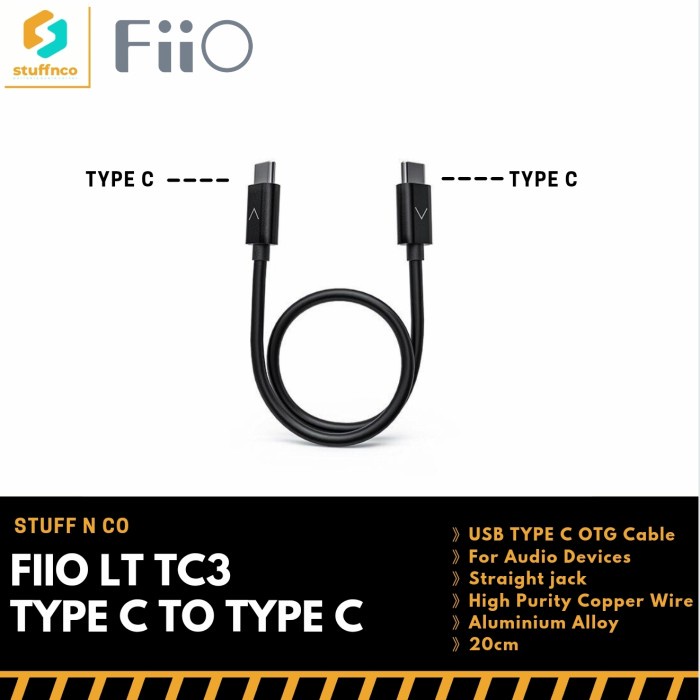 Fiio LT-TC3 LT TC3 Type C เป็น Type C สายเคเบิลข้อมูลเสียง OTG DAC AMP | Shopee Thailand