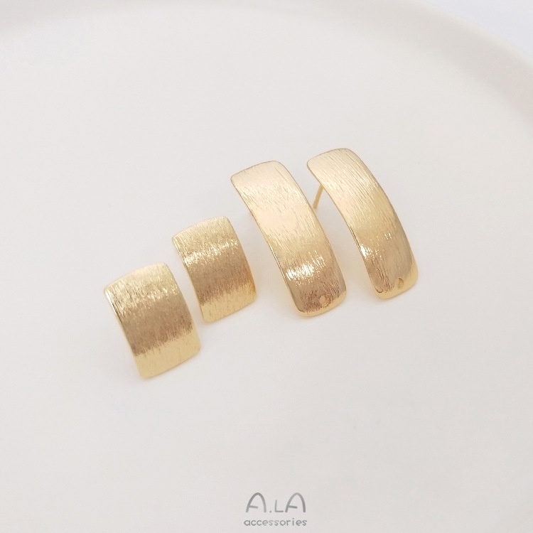 ต่างหูห่วงรูปสี่เหลี่ยมผืนผ้าเรขาคณิตขัดเงาพร้อมรูแขวน เข็มเงิน S925 ชุบทอง 14K รักษาสี ต่างหู ...