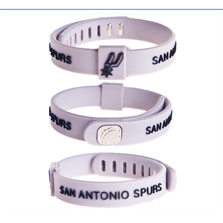 NBA Bracelet Bangle Basketball Silicone Adjustable Ball Team Logo ...