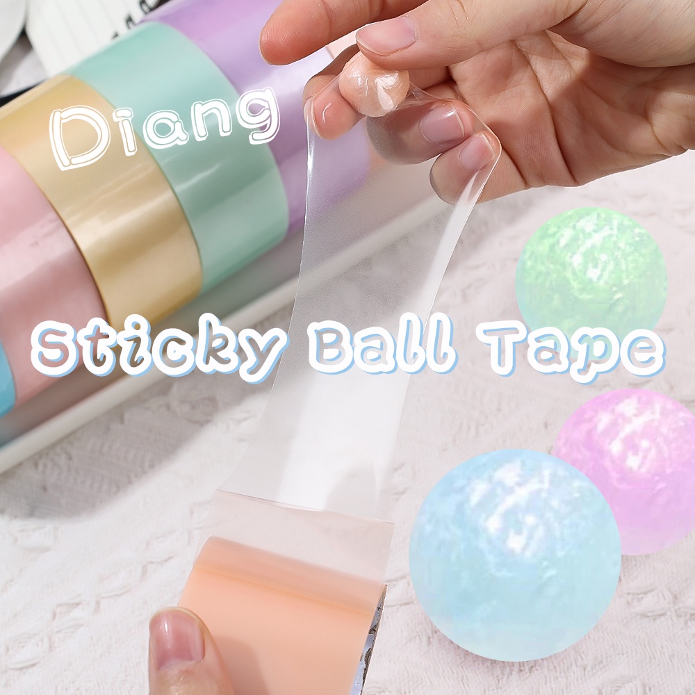 1 ม้วน 3.6 / 4.8 ซม. เทปม้วนเหนียว ยืดได้ทั้งหมด Diang Ball Tape สีมา ...