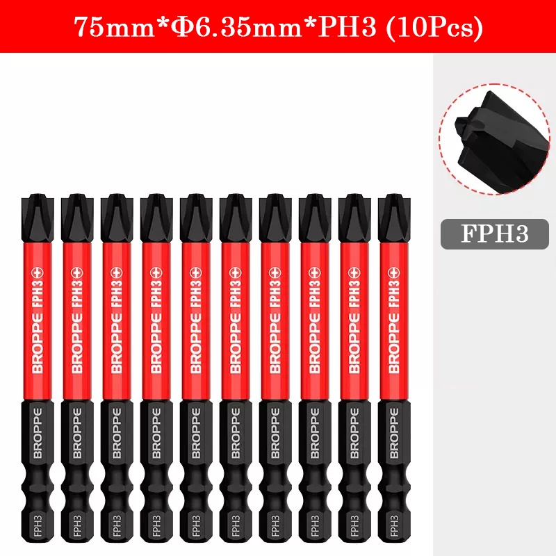 FPH1 FPH2 FPH3 ดอกไขควง Phillips หัวแบน 1/4 นิ้ว Shank พิเศษแม่เหล็ก ...