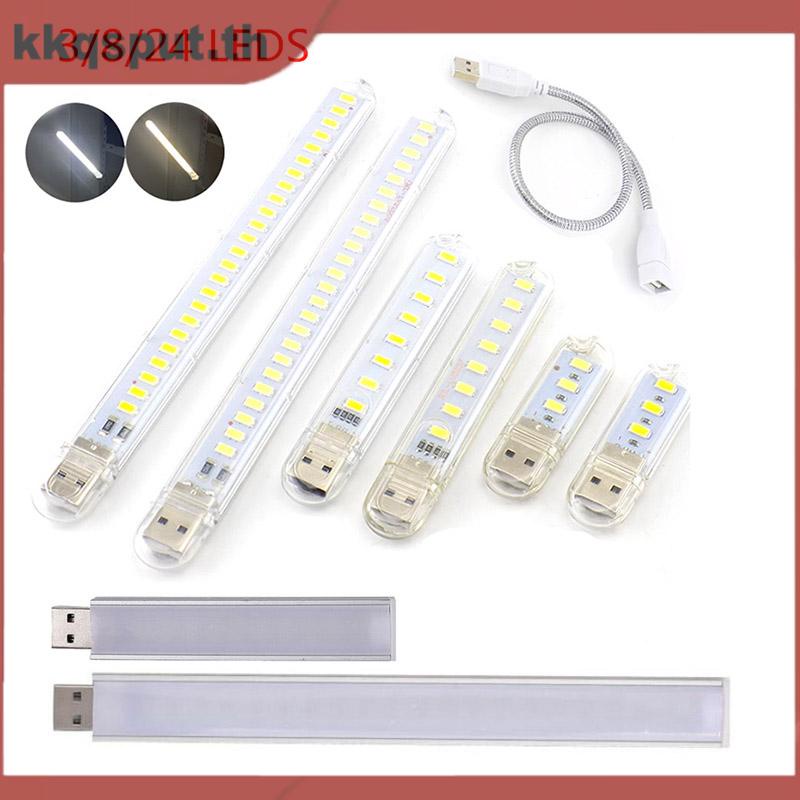 โคมไฟอ่านหนังสือ LED 3 8 24 ดวง 5V USB DC ขนาดเล็ก แบบพกพา สีขาวอบอุ่น สําหรับคอมพิวเตอร์ THK2 ...