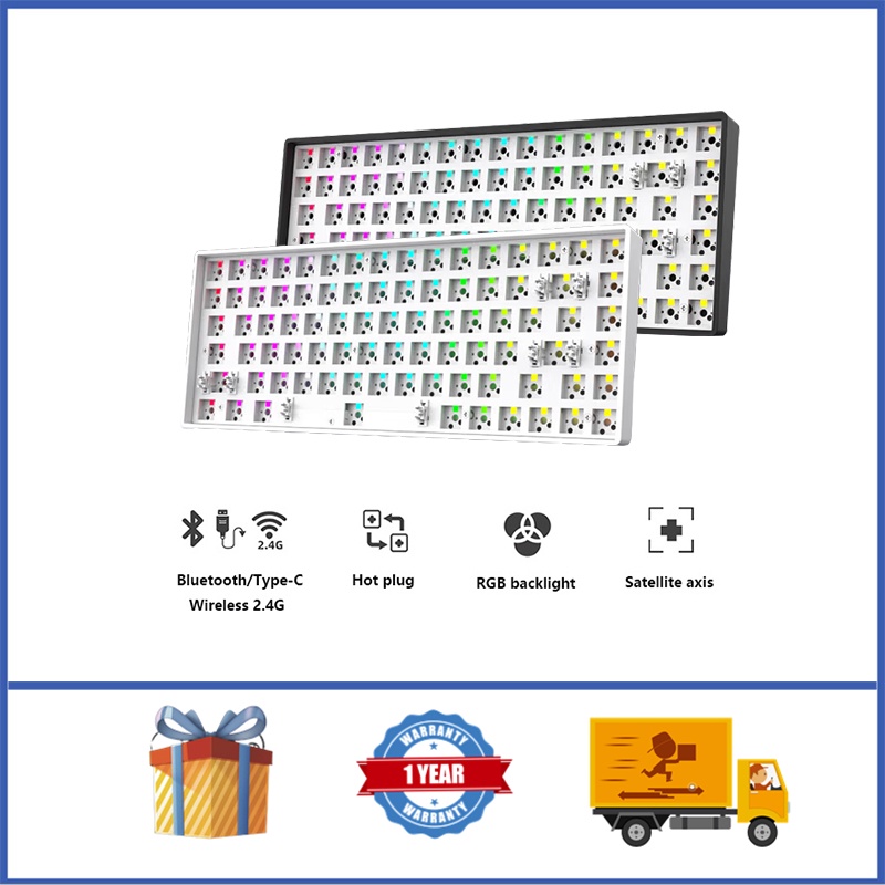 Dk84 คีย์บอร์ดไร้สายชุด RGB Backlight 75% เค้าโครง Full Key Hot ...