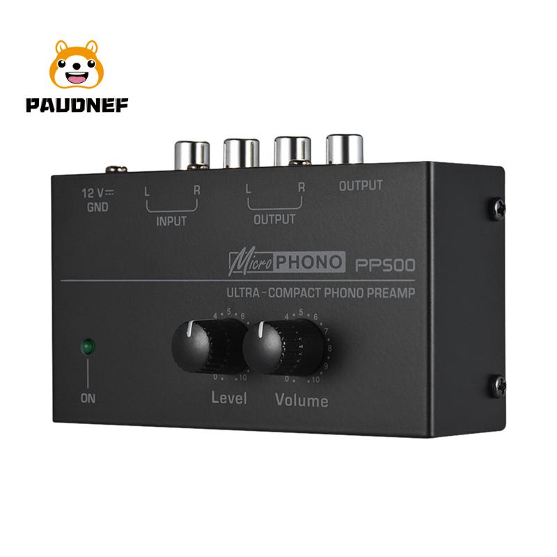 Ultra-Compact Phono Preamp PP500 with Bass Treble Balance Volume Adjustment Pre-Amp Turntable ...