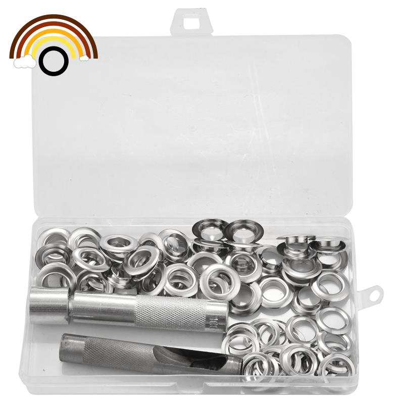 100Pcs Punch Grommets And Tarpaulin Awning Tent Tarp Repair Kit Hole ...
