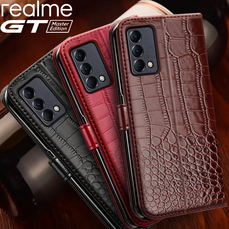 เคสโทรศัพท์มือถือหนัง ฝาพับ พร้อมช่องใส่บัตร สําหรับ Realme GT Master ...